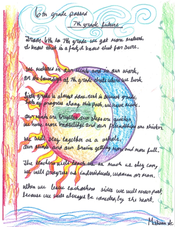 6th Grade Poets Consider Past and Future>> - The Denver Waldorf School